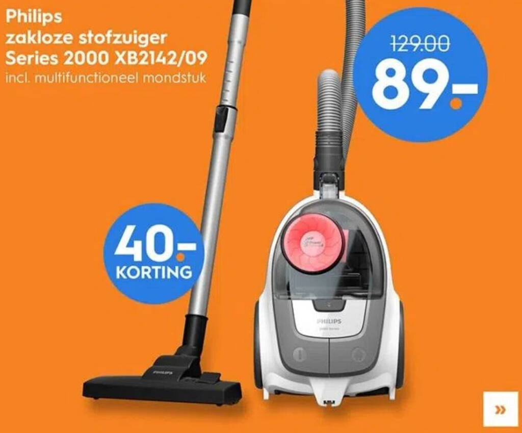 Philips zakloze stofzuiger Series 2000 XB2142/09 aanbieding bij Blokker