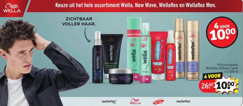 Keuze uit het hele assortiment Wella, New Wave, Wellaflex en Wellaflex ...
