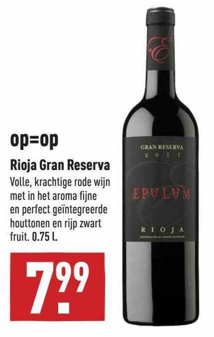 Epulum Rioja Gran Reserva aanbieding bij ALDI