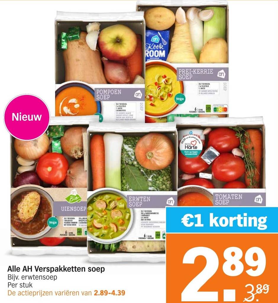 Alle Verspakketten soep Per stuk aanbieding bij Albert Heijn