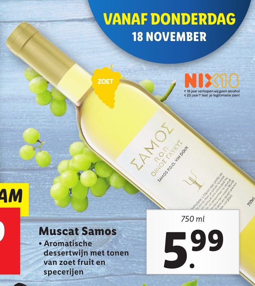 Muscat Samos 750ml aanbieding bij Lidl