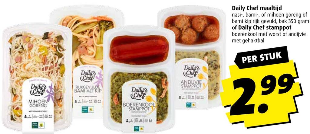 Daily Chef maaltijd of Daily Chef stamppot 350 g aanbieding bij Boni
