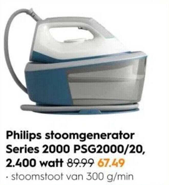 Philips stoomgenerator Series 2000 PSG2000/20, 2.400 watt aanbieding ...