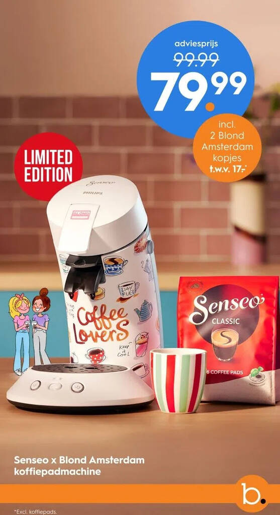 Senseo x Blond Amsterdam koffiepadmachine aanbieding bij Blokker Geldig ...