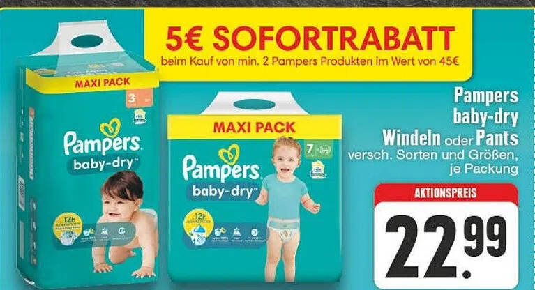 Pampers baby-dry Windeln oder Pants aanbieding bij Edeka DE