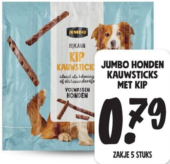 Honden kauwsticks met kip 5 stuks aanbieding bij Jumbo