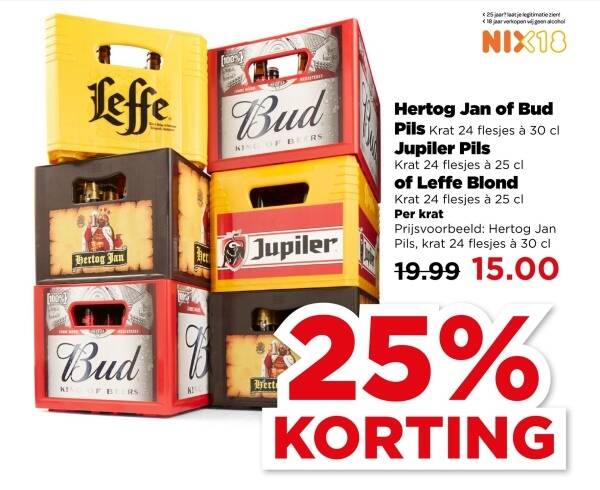 Hertog Jan of Bud Pils Jupiler Pils of Leffe Blond 25 - 30 cl ...