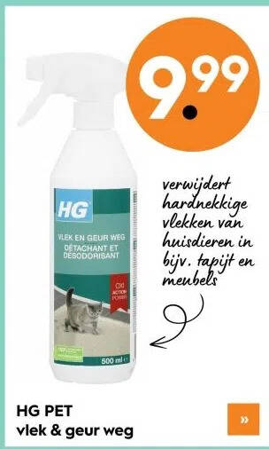 HG PET vlek & geur weg aanbieding bij Blokker