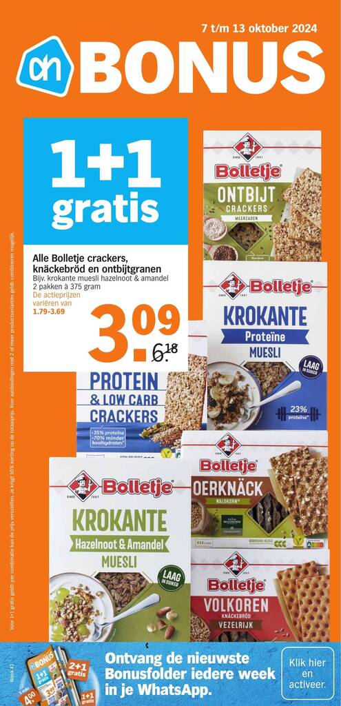 Alle bolletje crackers knackebrod en ontbijtgranen 375 gram 1+1 gratis ...