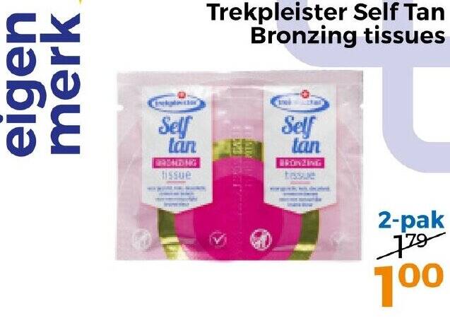 Self Tan Bronzing tissues 2-pak aanbieding bij Trekpleister