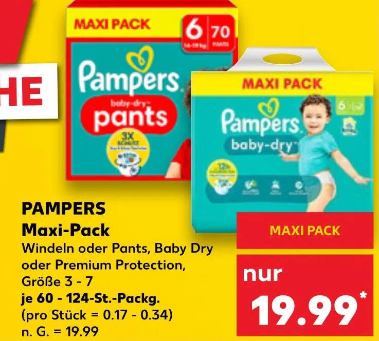PAMPERS Maxi-Pack aanbieding bij Kaufland DE