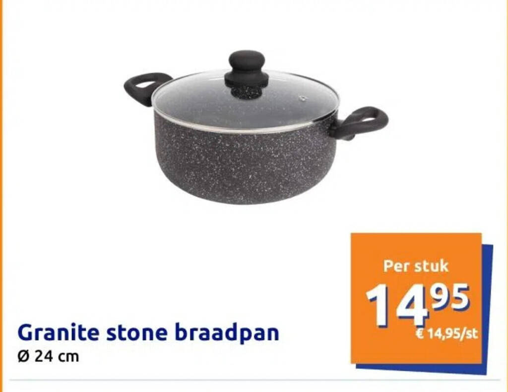 Granite stone braadpan 24 cm aanbieding bij Action
