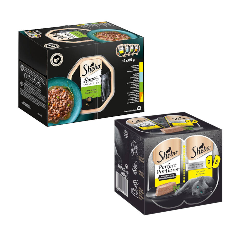 48x85g Sauce Collection + 48x37,5g Paté met Kip Sheba Kattenvoer aanbieding bij Zooplus