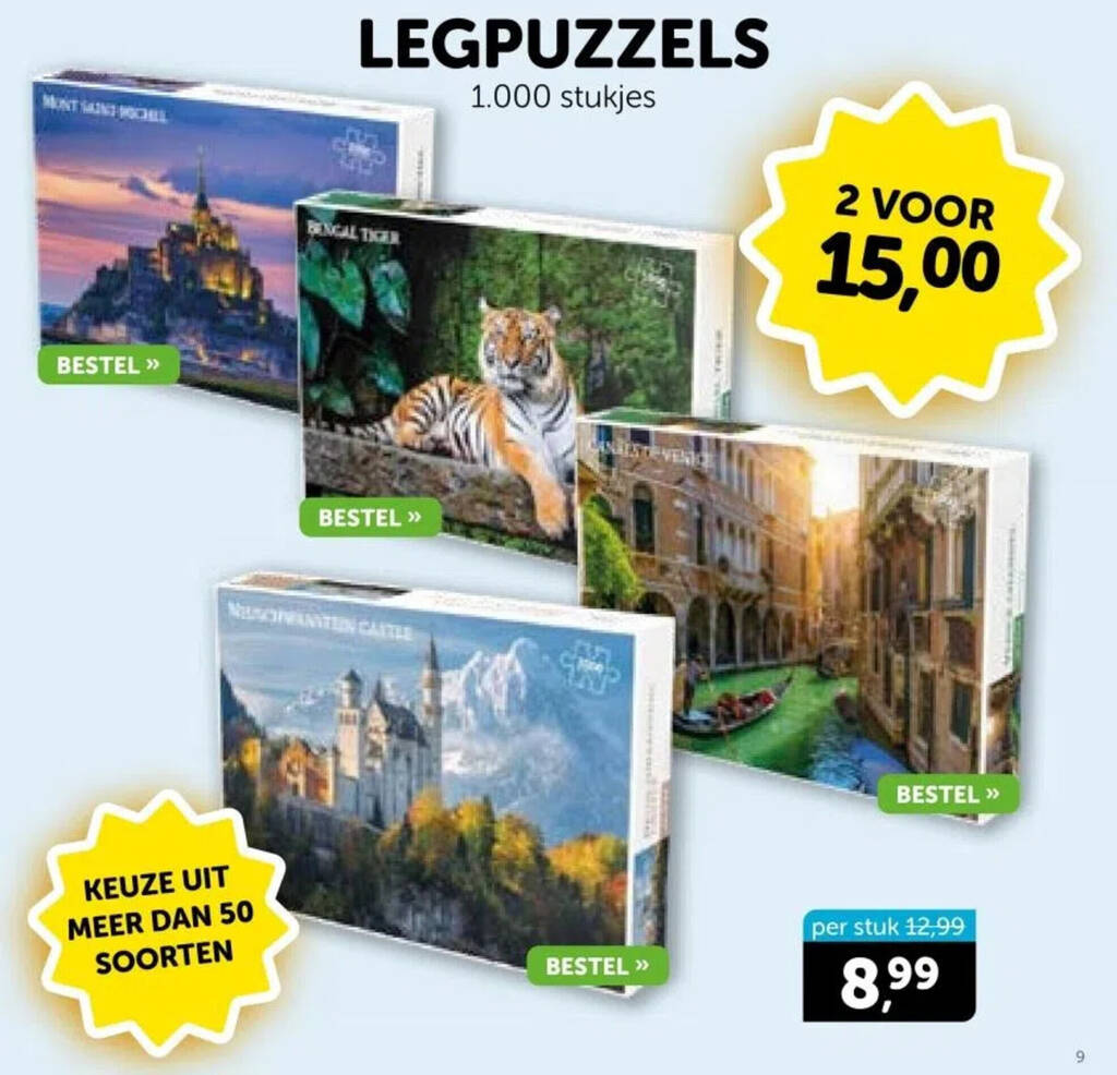 Legpuzzels 1.000 stukjes aanbieding bij Boekenvoordeel