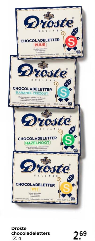 Droste chocoladeletters 135 g aanbieding bij Xenos