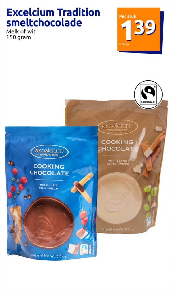 Excelcium Tradition smeltchocolade 150 gram aanbieding bij Action ...