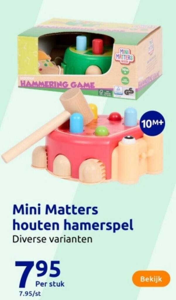 Mini Matters houten hamerspel Per stuk aanbieding bij Action