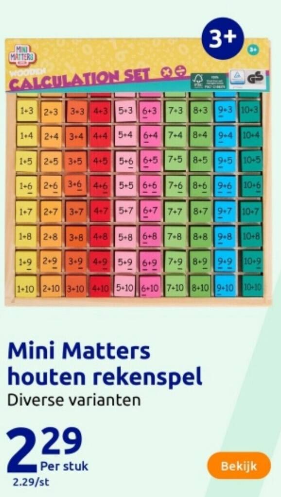 Mini Matters houten rekenspel aanbieding bij Action