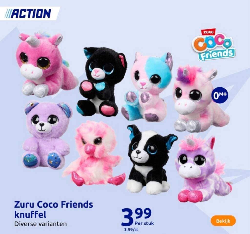 Zuru coco friends knuffel 1 stuk aanbieding bij Action