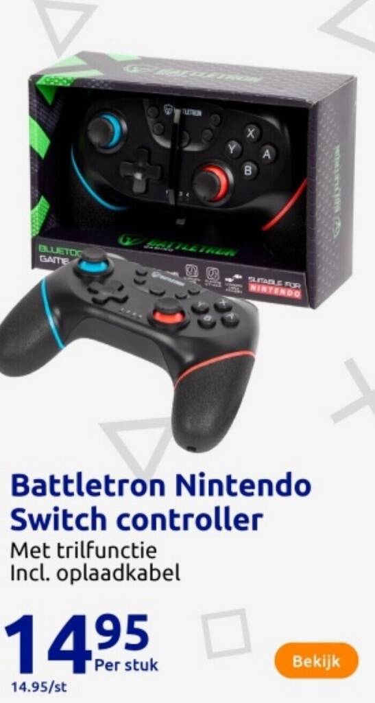Battletron Nintendo Switch controller Per stuk aanbieding bij Action