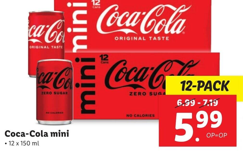 Coca-Cola mini 12x150 ml aanbieding bij Lidl