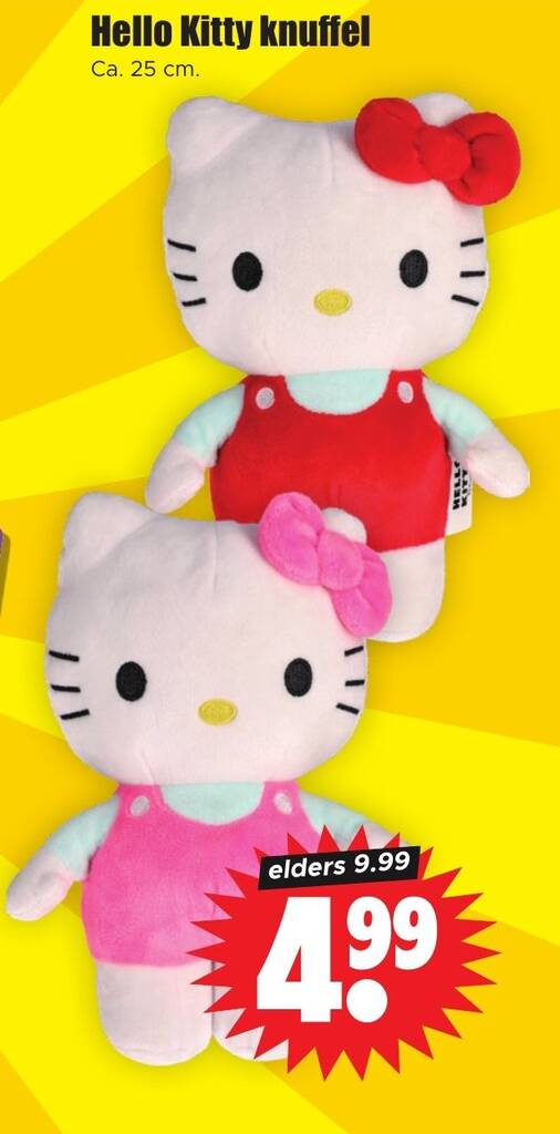 Hello kitty knuffel aanbieding bij Dirk