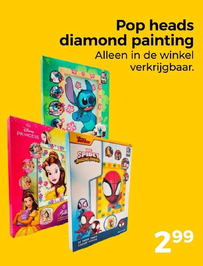 Pop heads diamond painting aanbieding bij Trekpleister