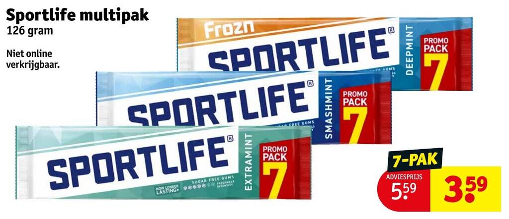 Sportlife multipak 126 gram aanbieding bij Kruidvat