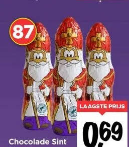 Chocolade Sint 60 gram aanbieding bij Vomar Voordeelmarkt