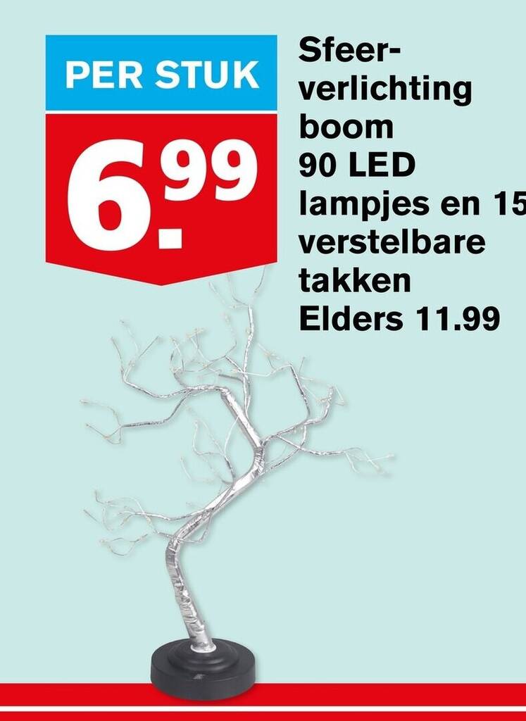 Sfeer verlichting boom 90 LED lampjes en 15 verstelbare takken ...