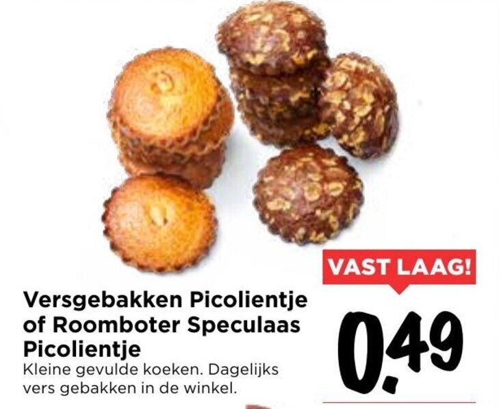 Versgebakken Picolientje of Roomboter Speculaas picolientje aanbieding ...