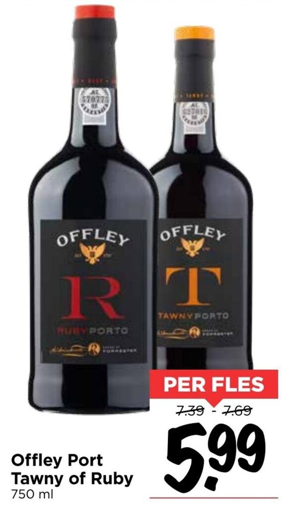 Offley Tawny of Ruby Port 750ml aanbieding bij Vomar Voordeelmarkt