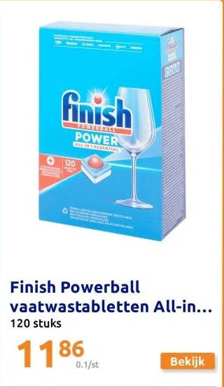 Finish Powerball vaatwastabletten All-in-1 Essential aanbieding bij ...