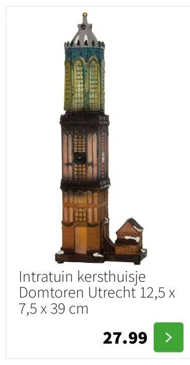 Intratuin kersthuisje Domtoren Utrecht 12,5 x 7,5 x 39 cm aanbieding ...
