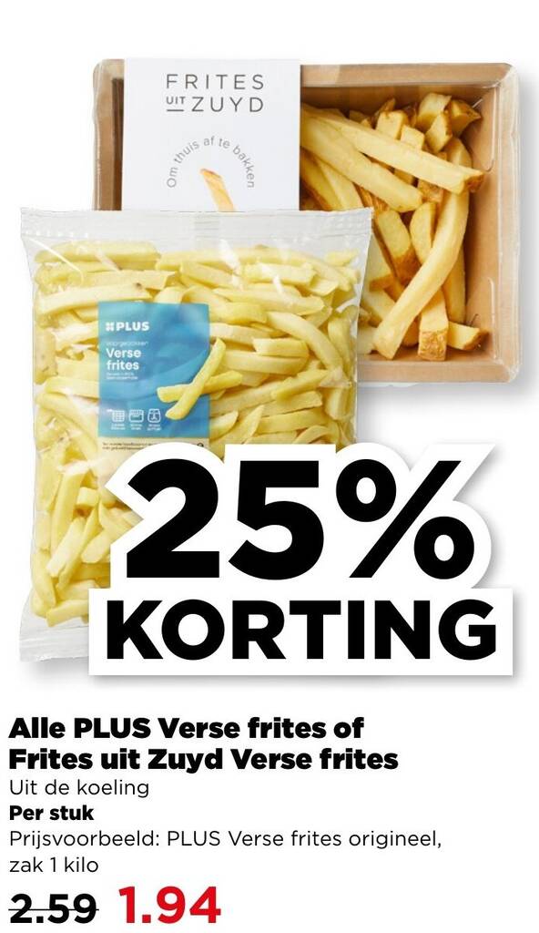 Alle Plus Verse frites of Frites uit Zuyd Verse frites Uit de koeling 1 ...