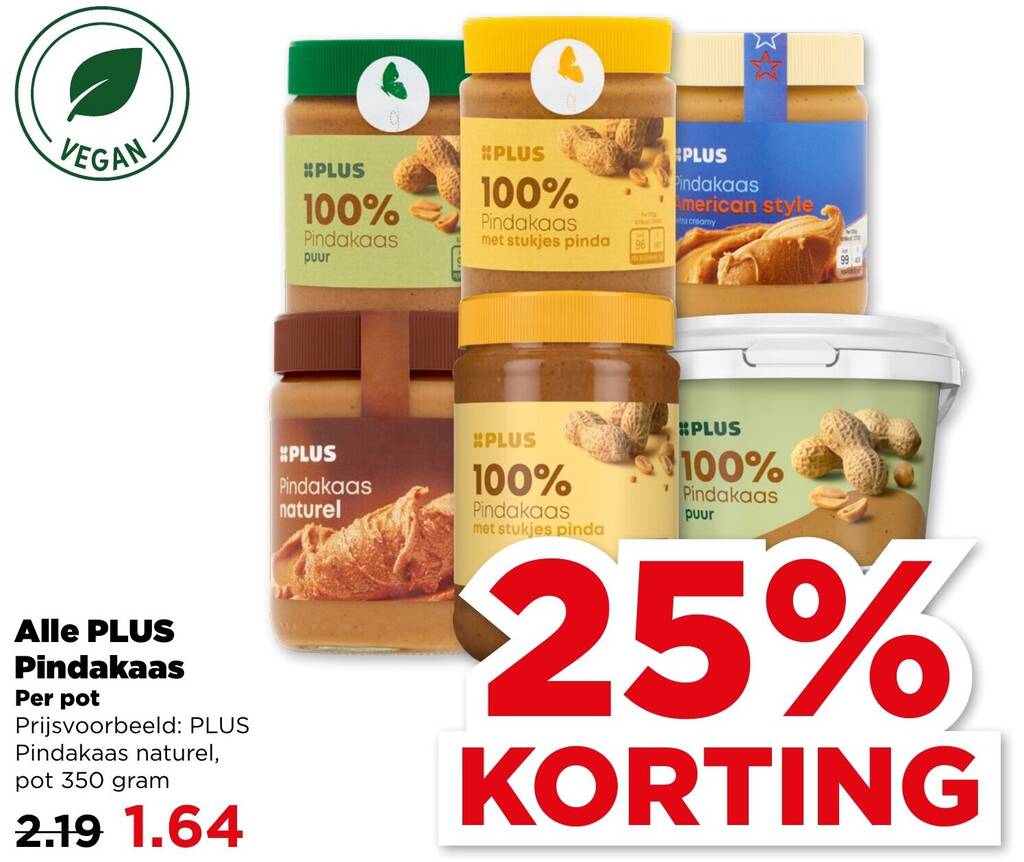 Alle PLUS Pindakaas aanbieding bij PLUS