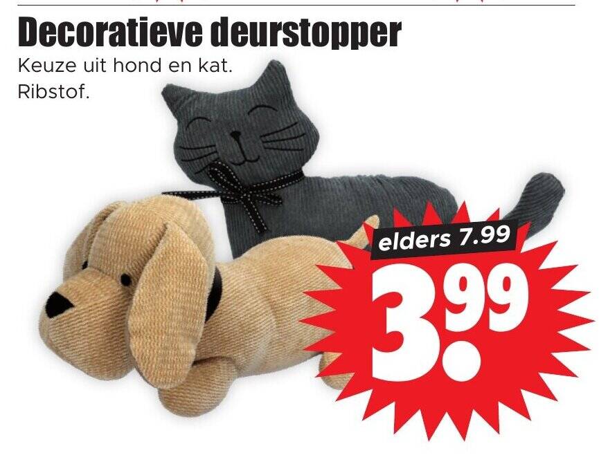 Decoratieve deurstopper aanbieding bij Dirk