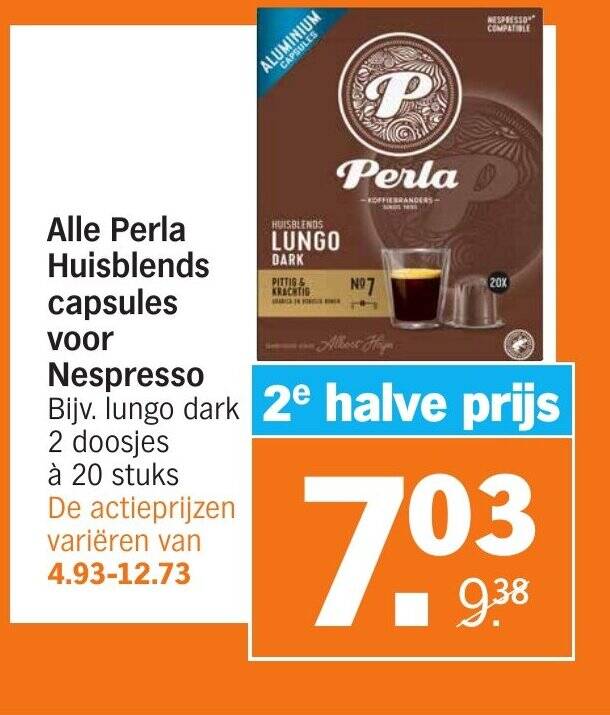 Alle Perla Huisblends capsules voor Nespresso 20 stuks aanbieding bij ...