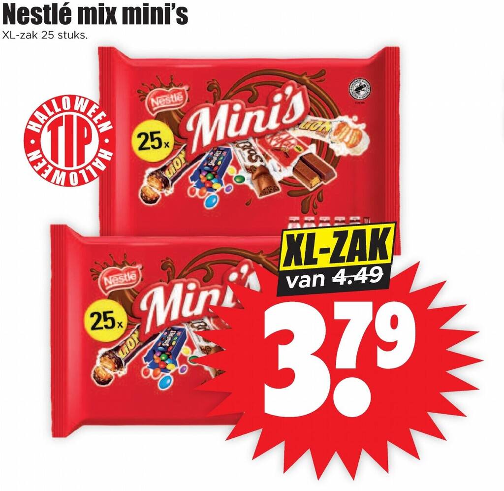 Nestlé mix mini's 25 stuks aanbieding bij Dirk