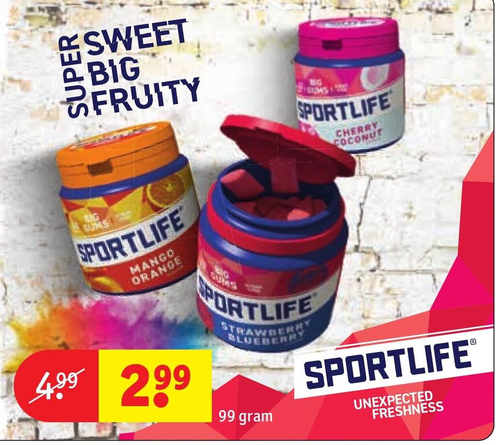 Sportlife 99 gram aanbieding bij Kruidvat