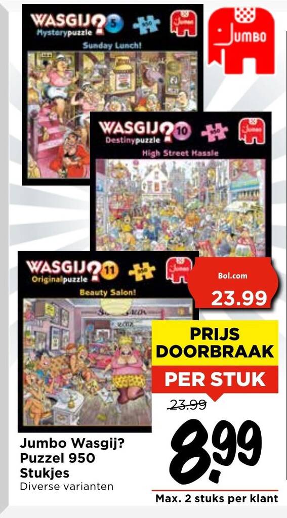 Jumbo Wasgij? Puzzel 950 Stukjes aanbieding bij Vomar Voordeelmarkt
