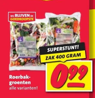 Roerbak- groenten alle varianten aanbieding bij Nettorama