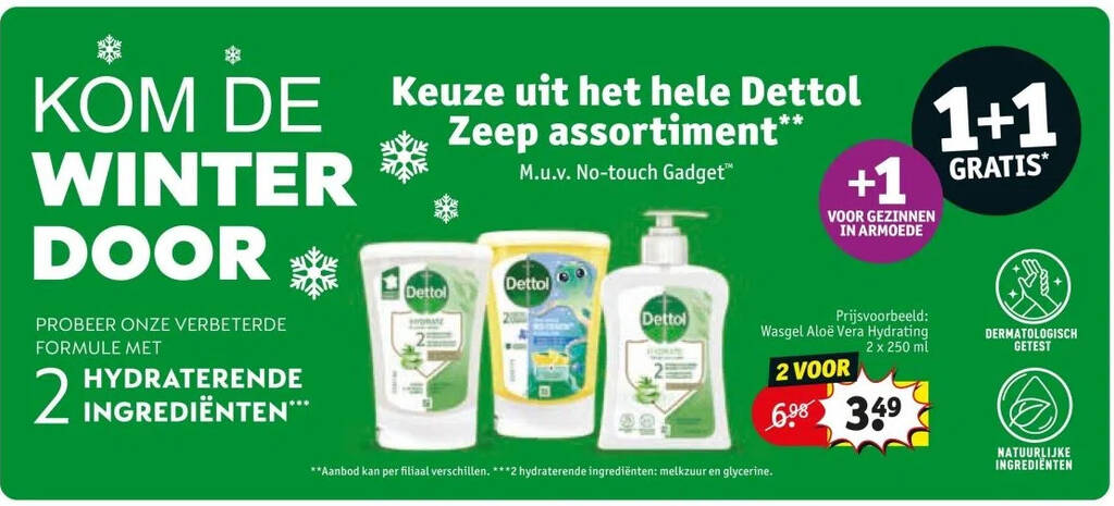 Keuze uit het hele Dettol Zeep assortiment** aanbieding bij Kruidvat