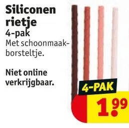 Siliconen rietje 4-pak aanbieding bij Kruidvat