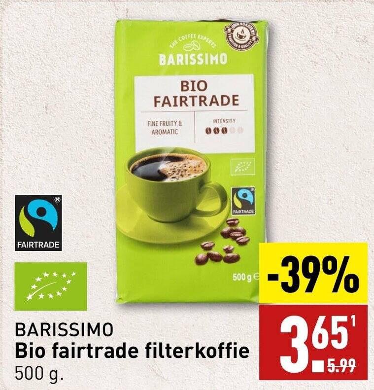Barissimo Bio fairtrade filterkoffie 500 g aanbieding bij ALDI