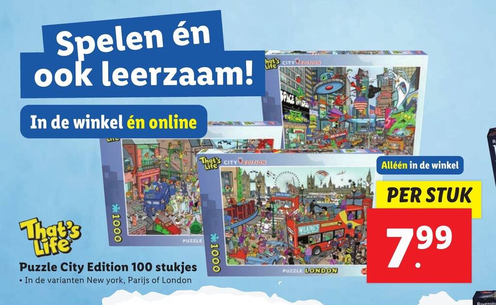 Puzzle City Edition 100 stukjes aanbieding bij Lidl
