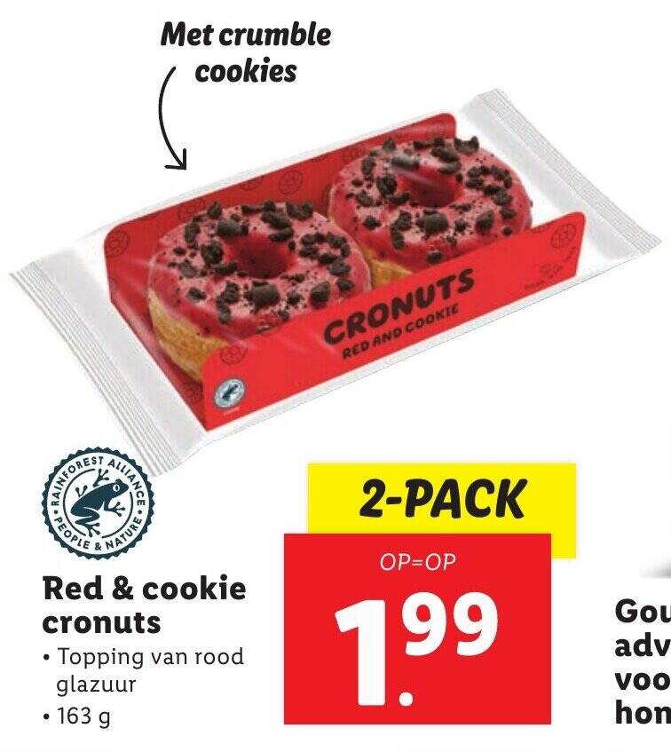 Red & cookie cronuts 163 g aanbieding bij Lidl
