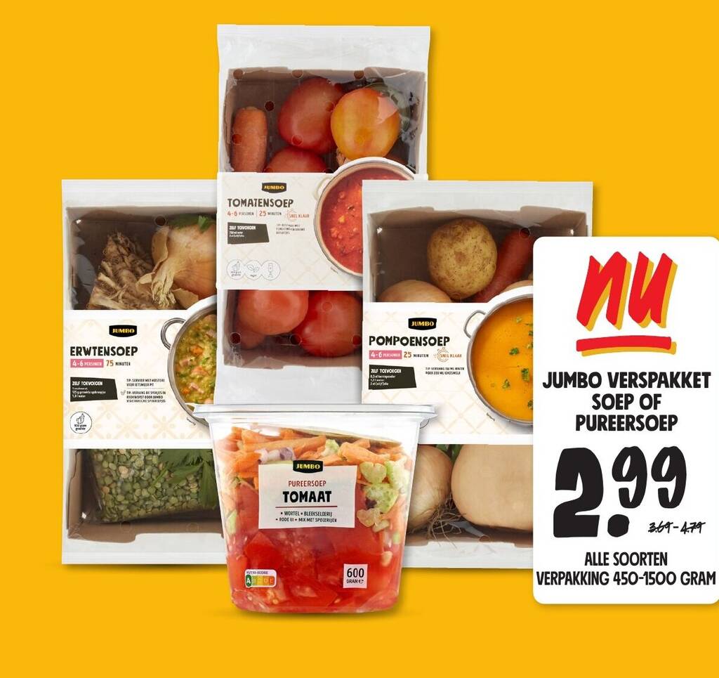 Verspakket soep of pureersoep 450-1500 g aanbieding bij Jumbo
