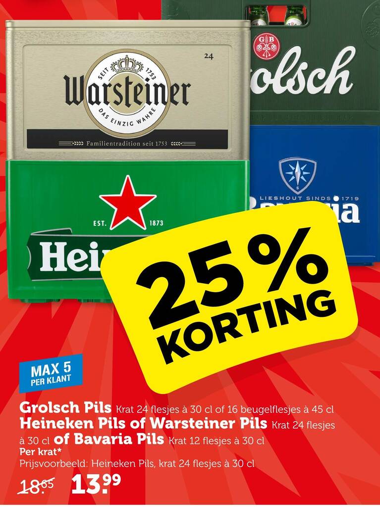 Grolsch Pils Heineken Pils of Warsteiner Pils of Bavaria Pils 30 - 45 ...