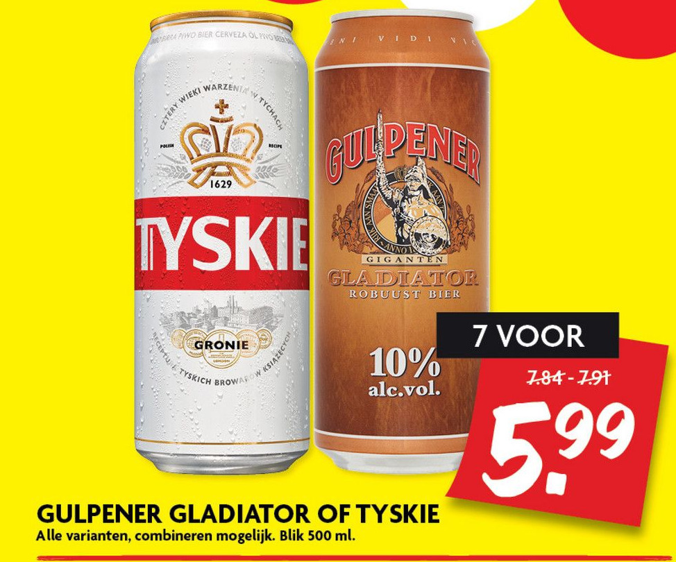 GULPENER GLADIATOR OF TYSKIE aanbieding bij Dekamarkt